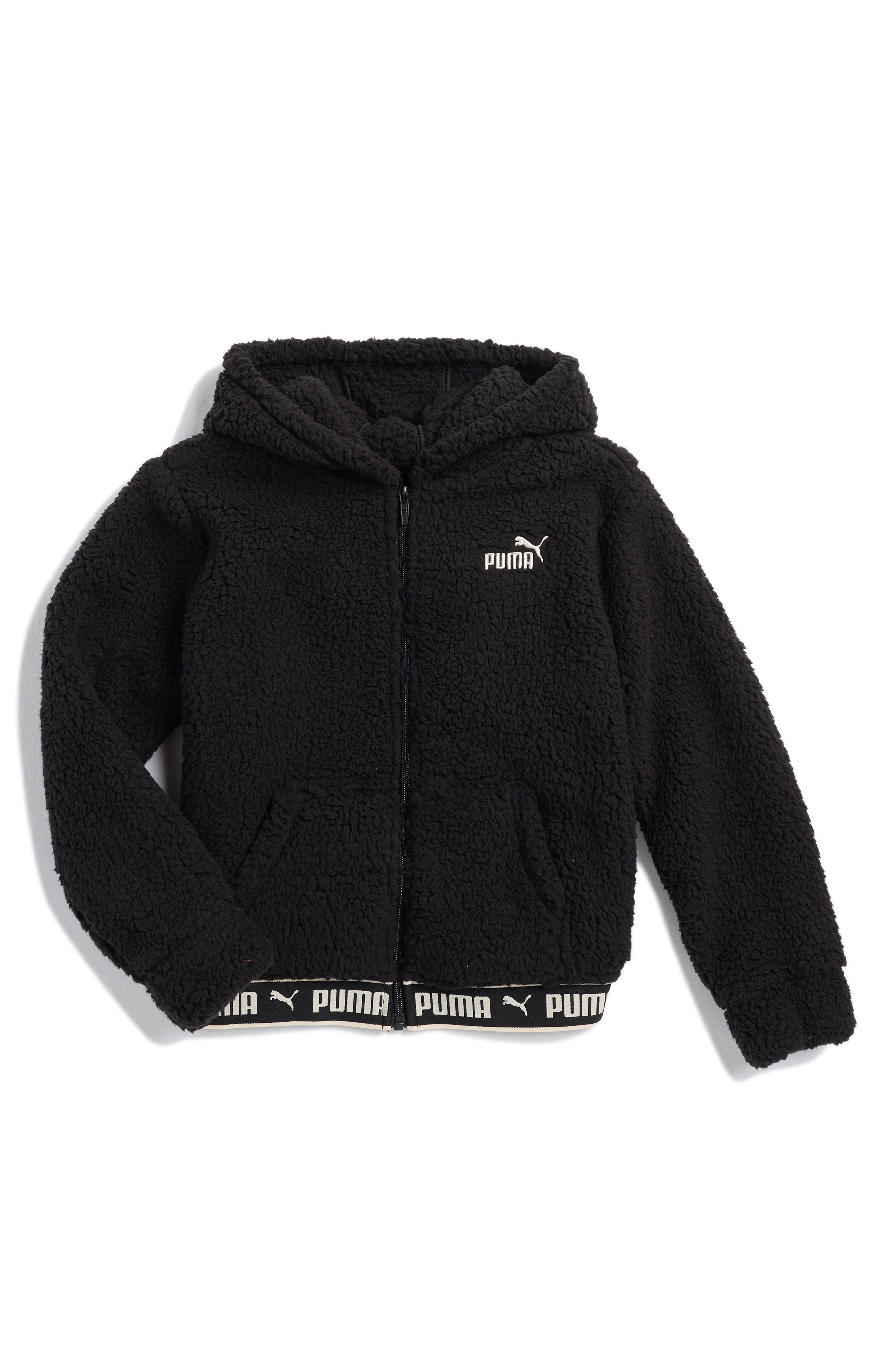 PUMA Kids' Vibe Check Pack Faux Shearling Zip Hoodie | Nordstromrack