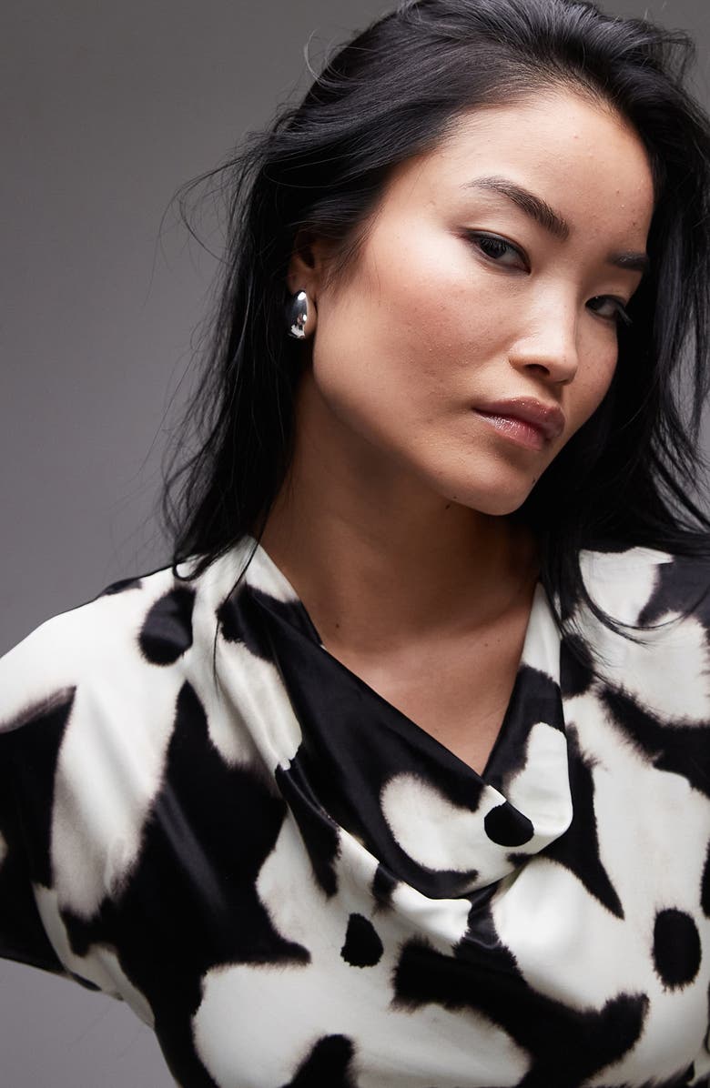 Topshop Floral Print Cowl Neck Minidress | Nordstromrack