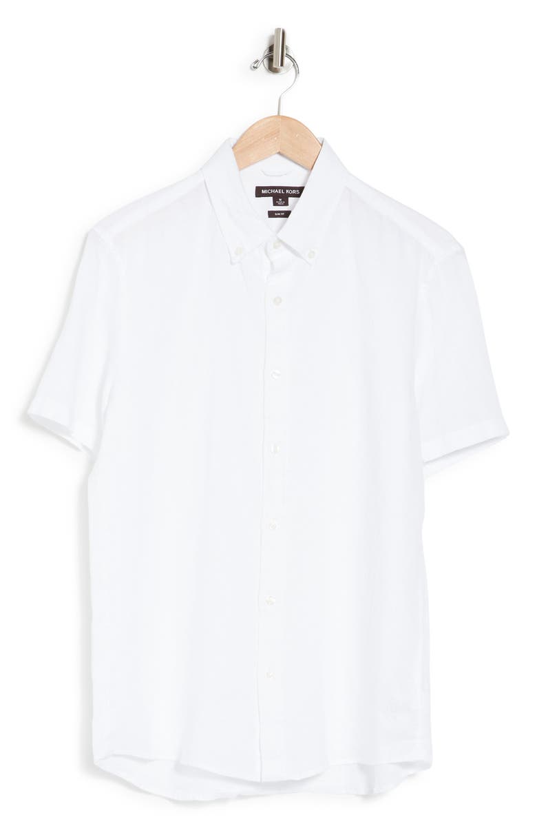 Michael Kors Short Sleeve Slim Fit Linen Shirt | Nordstromrack