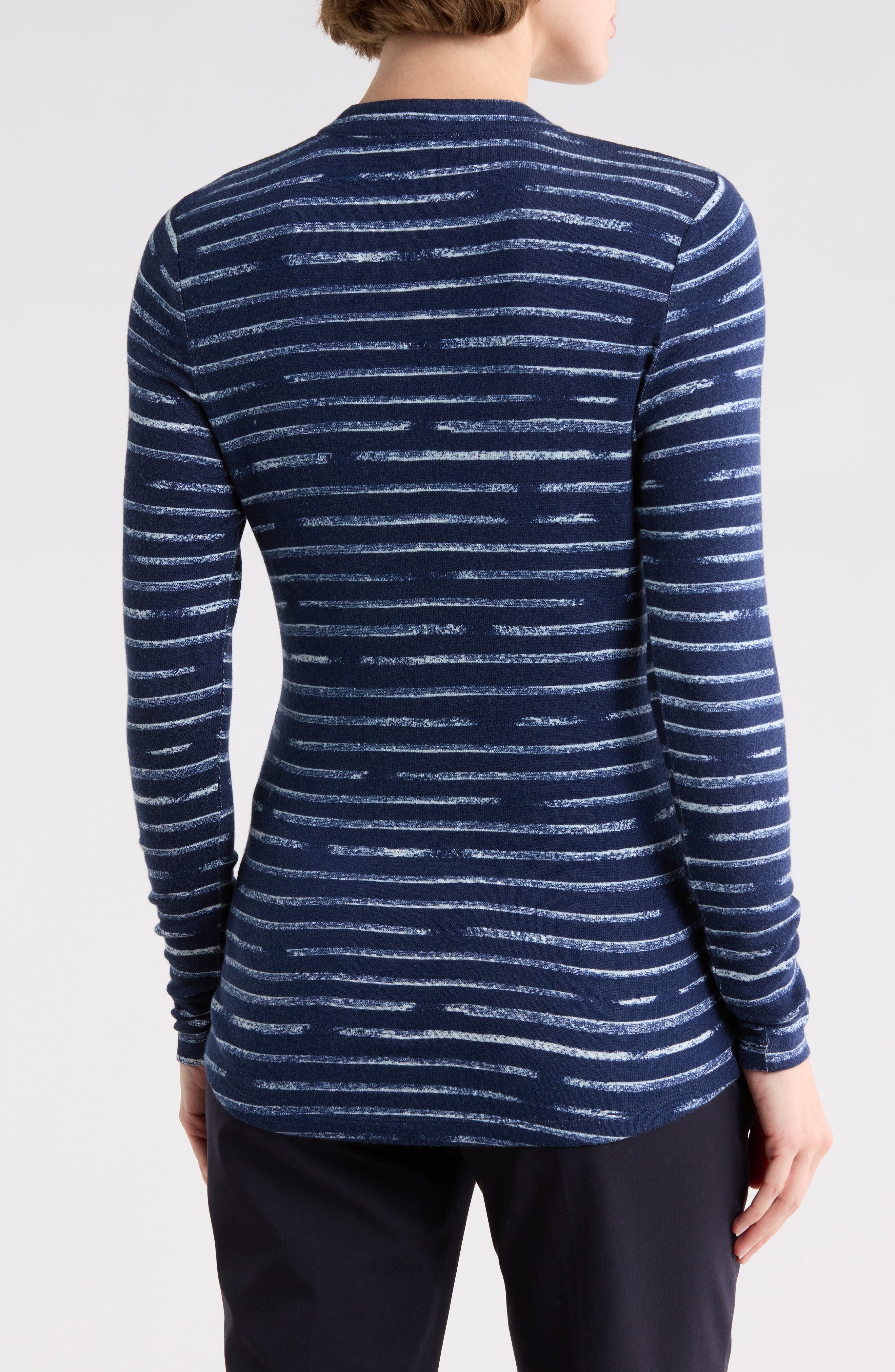 NZT by NIC+ZOE Sketched Stripe Cozy Long Sleeve Henley | Nordstromrack