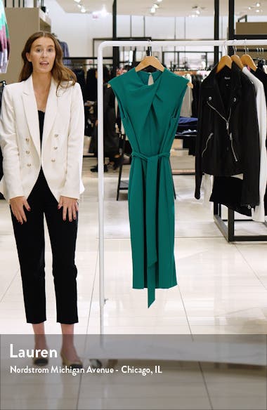 Tahari ASL Cross Neck Tie Waist Sheath Dress | Nordstrom