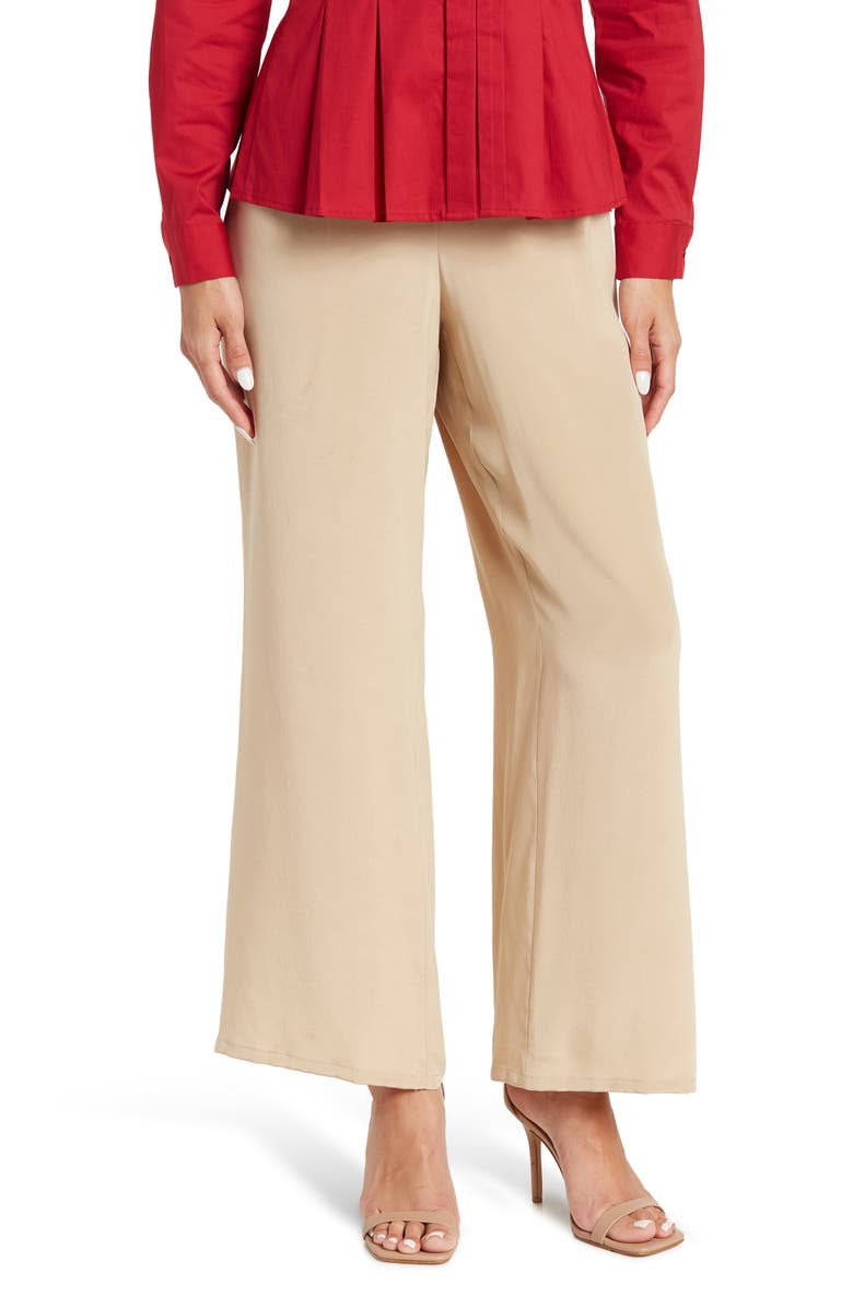 GO SILK Solid Silk Wide Leg Pants | Nordstromrack