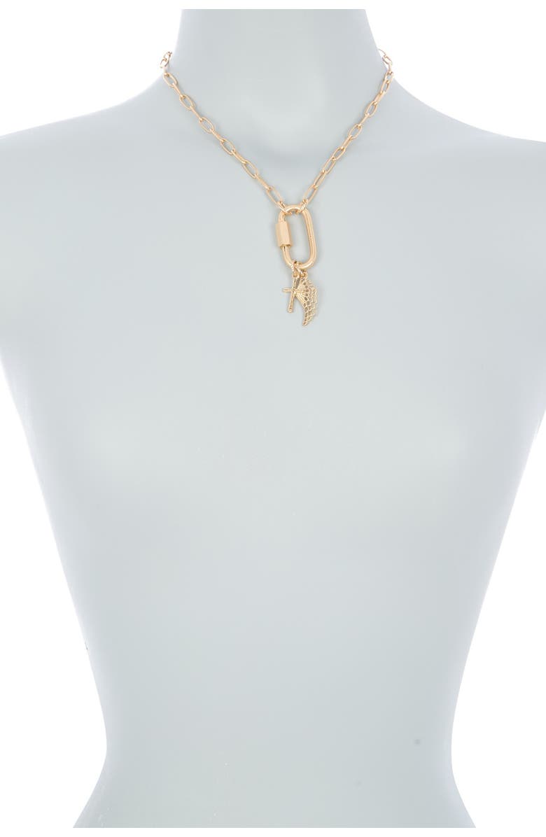 AREA STARS Cross & Angel Wing Charm Pendant Necklace | Nordstromrack