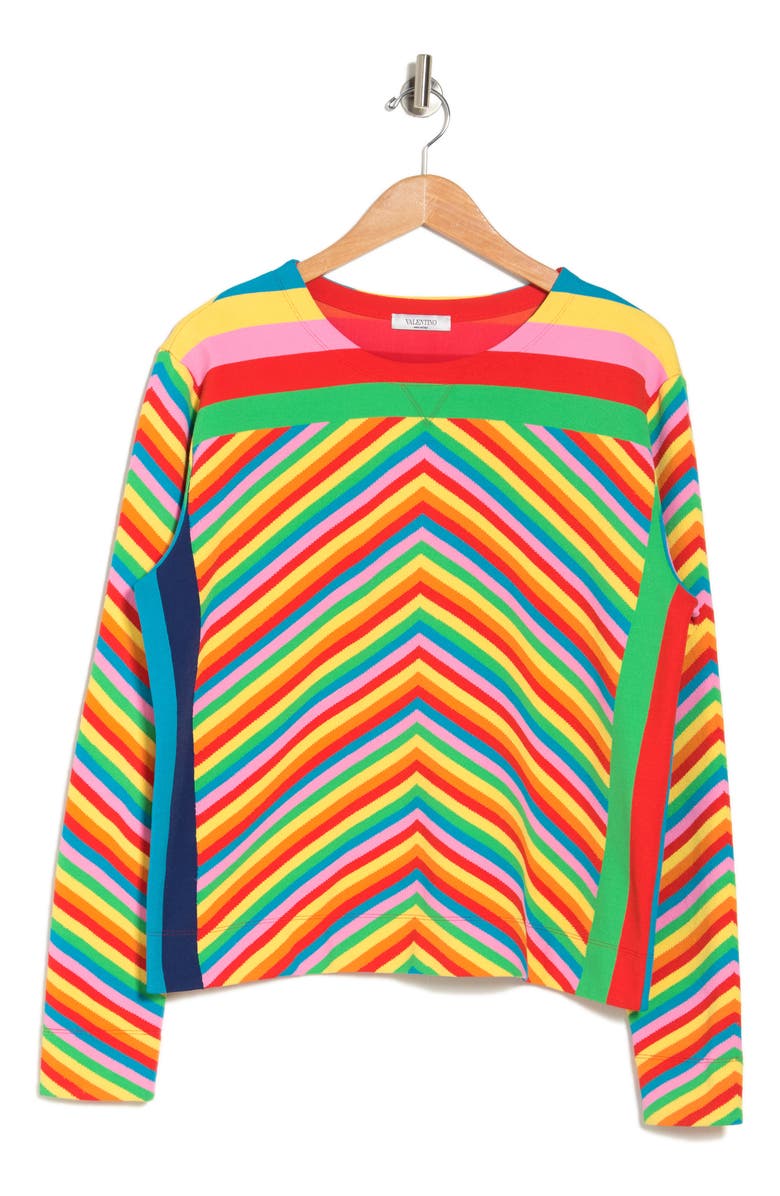 Valentino Rainbow Chevron Stripe Knit Sweater | Nordstromrack