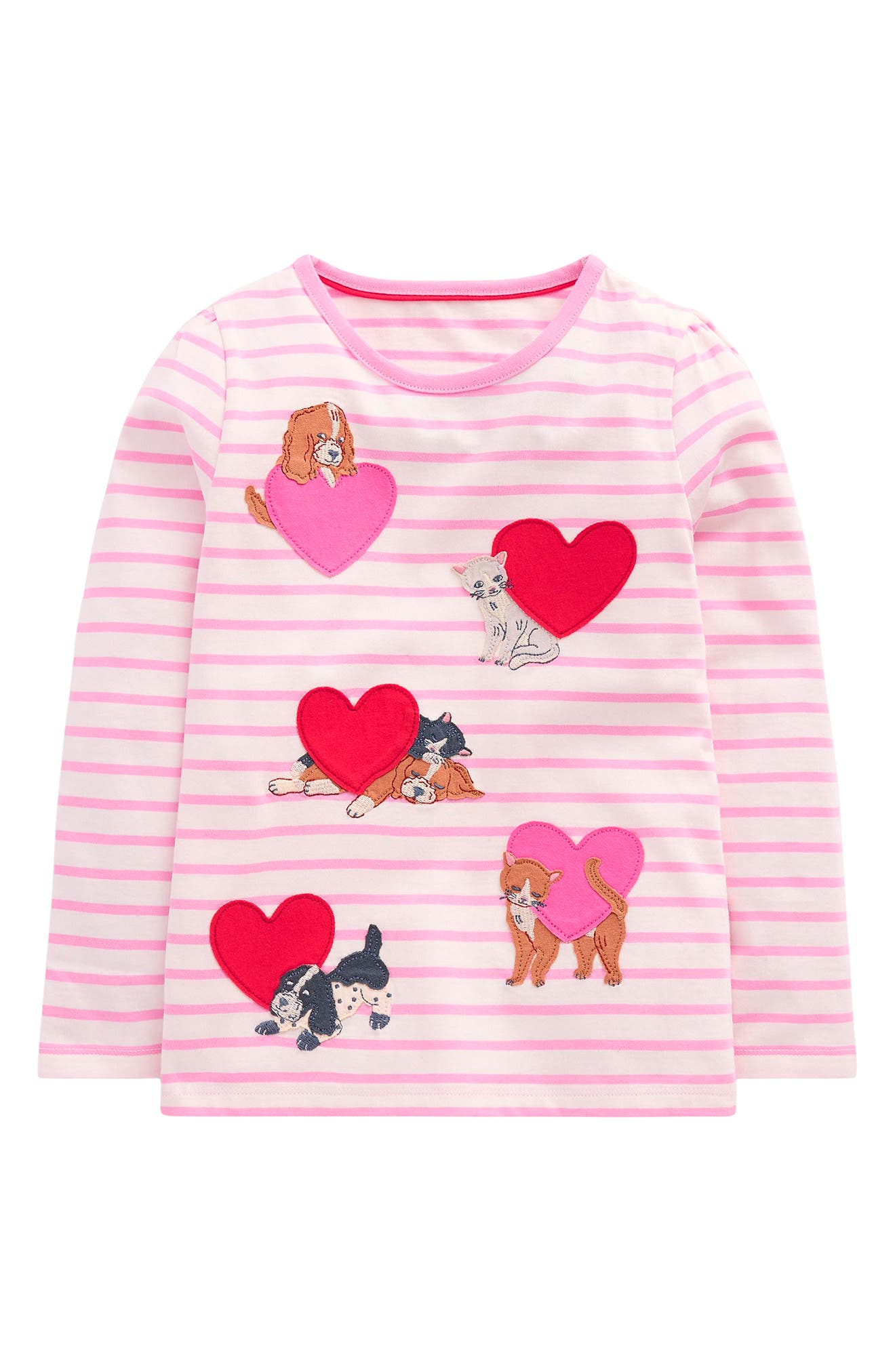 Mini Boden Kids' Puff Sleeve Appliqué T-Shirt | Nordstrom