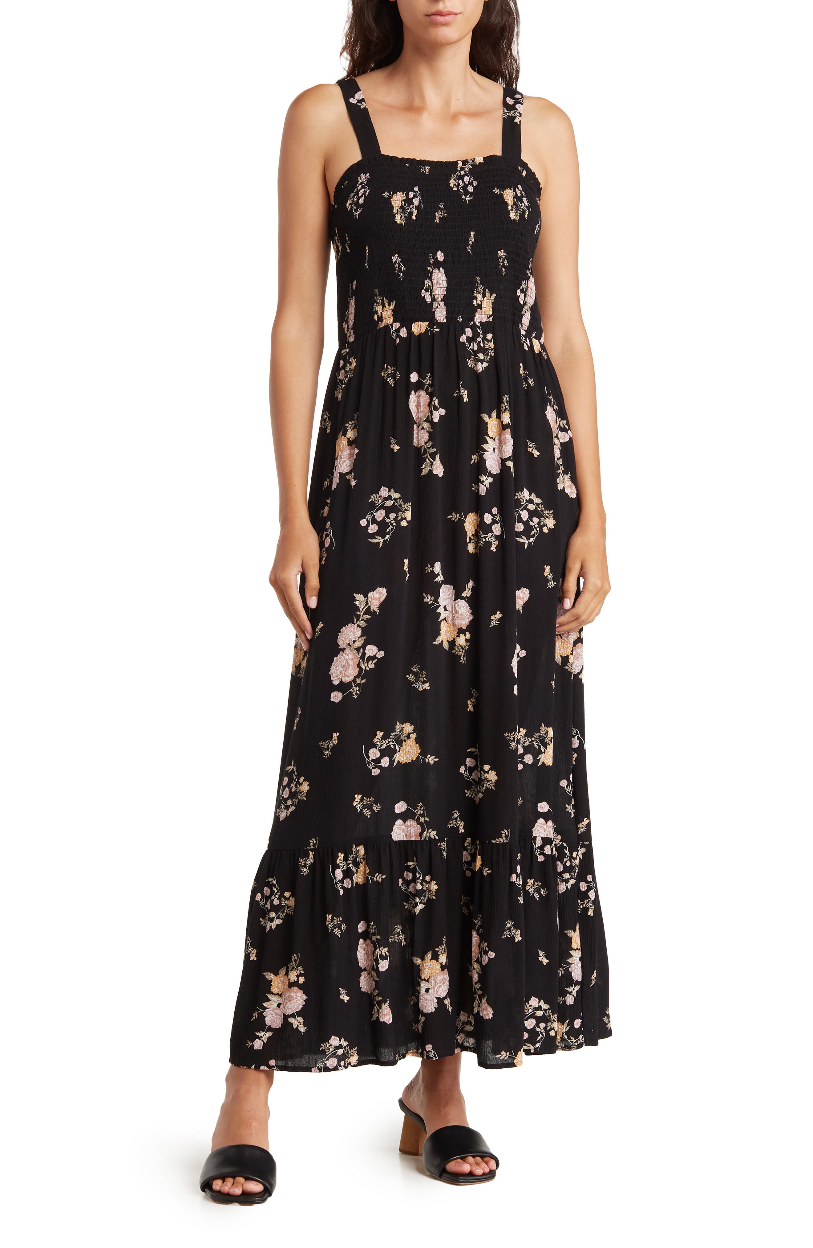 C & C California C AND C CALIFORNIA Smocked Bodice Floral Maxi Dress ...