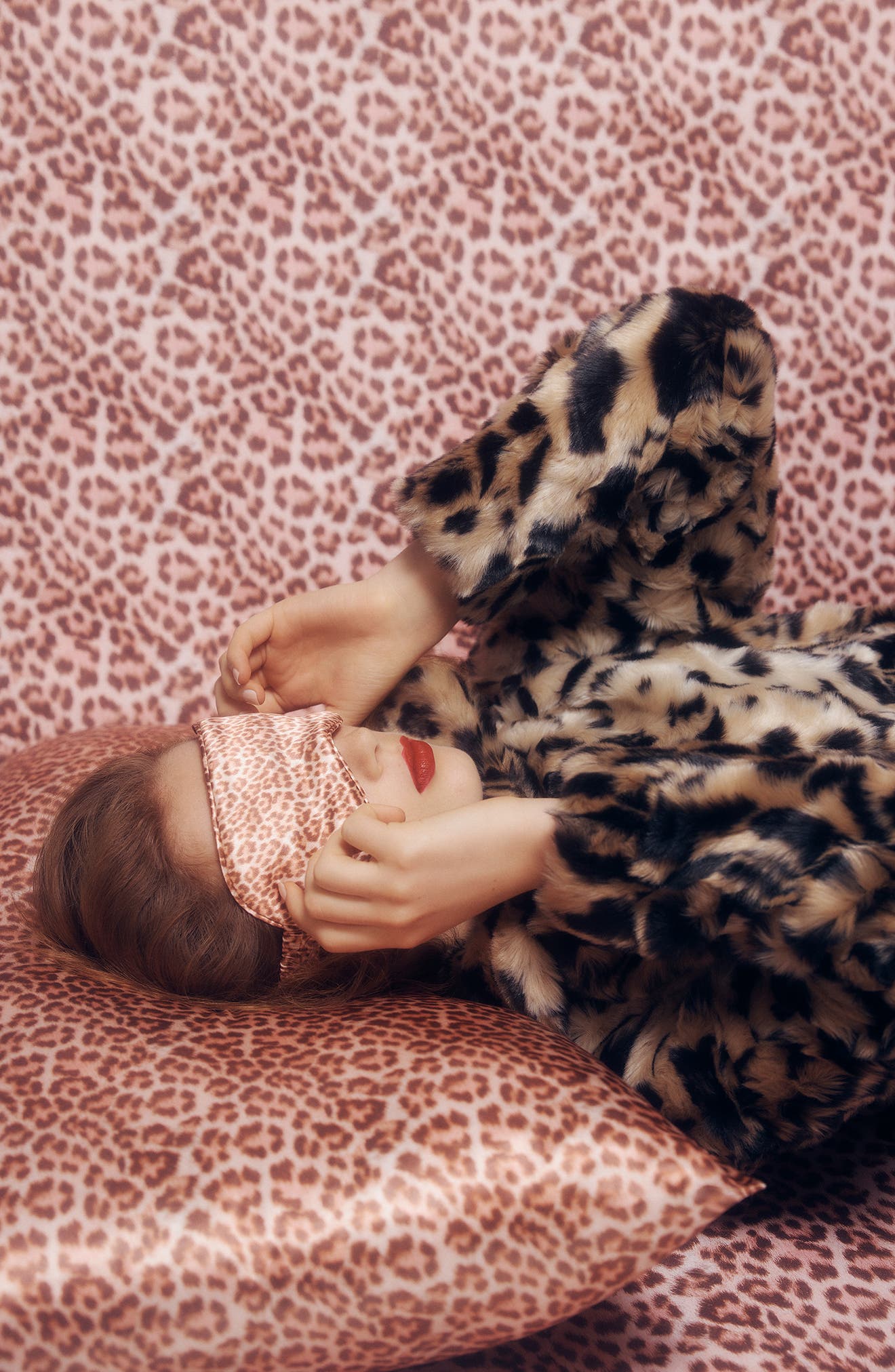 slip Leopard Print Pure Silk Sleep Mask | Nordstromrack