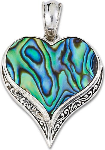 SAMUEL B. Sterling Silver Abalone Shell Heart Pendant | Nordstromrack