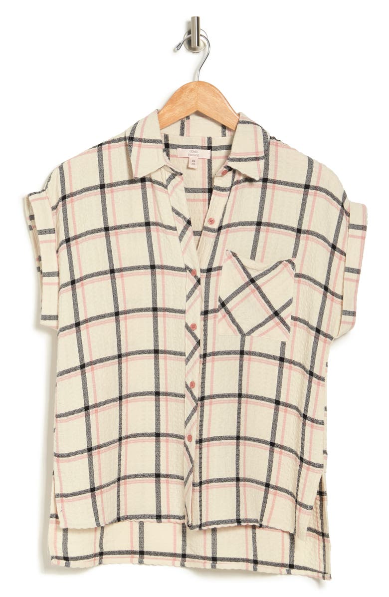 COMO VINTAGE Pucker Plaid Print Button-Down Shirt | Nordstromrack