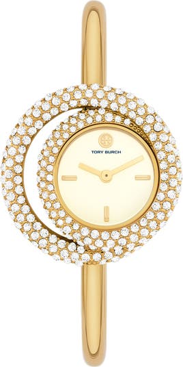 Tory Burch The Miller Crystal Bangle Watch, 25mm | Nordstrom