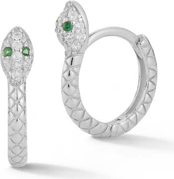 GLAZE JEWELRY Gold Vermeil CZ Snake Huggie Hoop Earrings | Nordstromrack