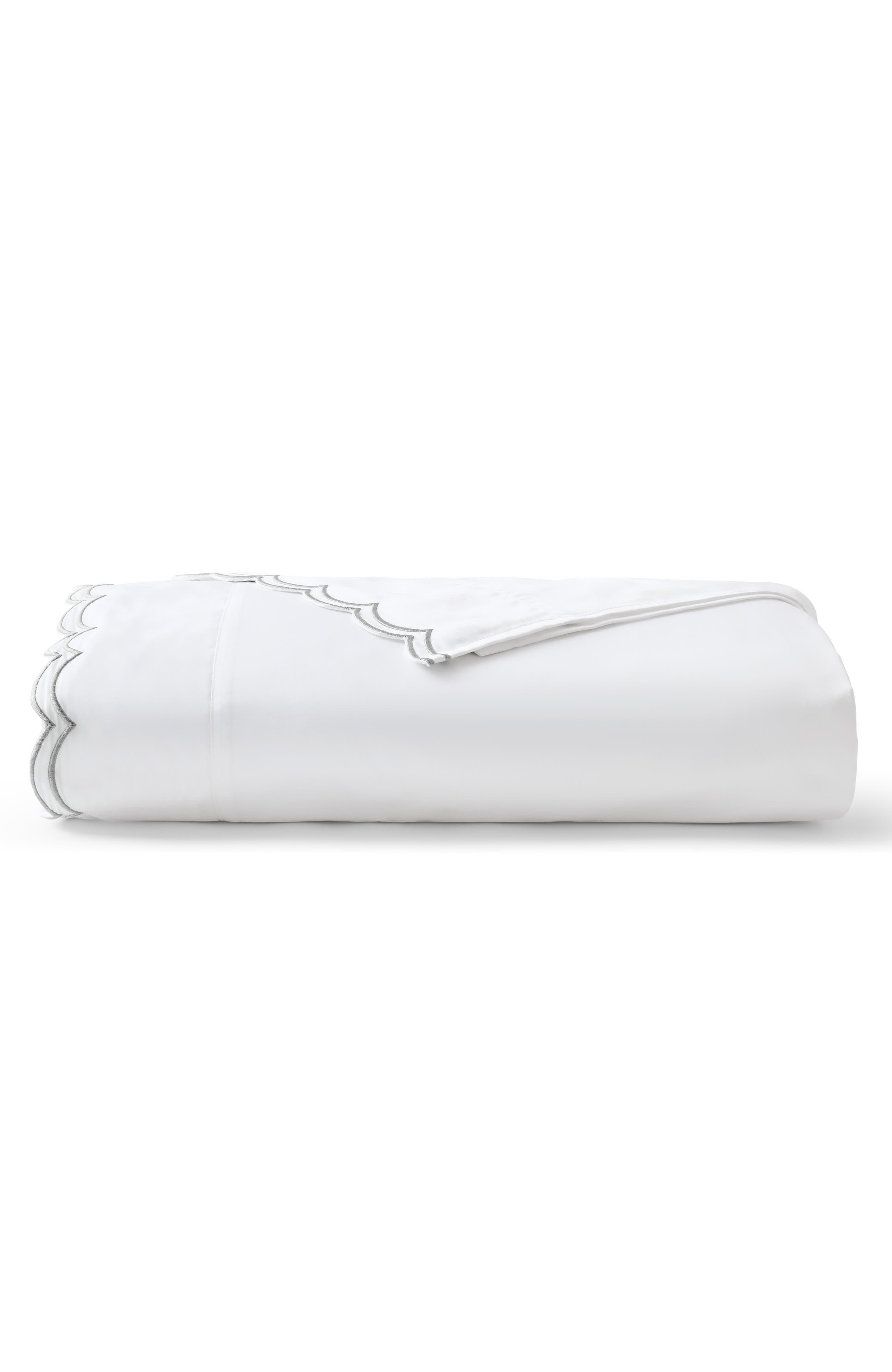 CHRISTY Scallop Edge Luxury Cotton Sateen Flat Sheets | Nordstrom