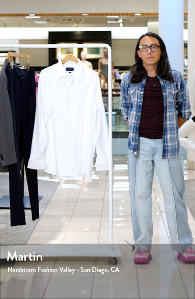 David Donahue Trim Fit French Cuff Tuxedo Shirt | Nordstromrack