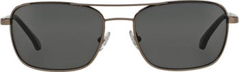 Brooks Brothers 56mm Rectangular Sunglasses | Nordstrom
