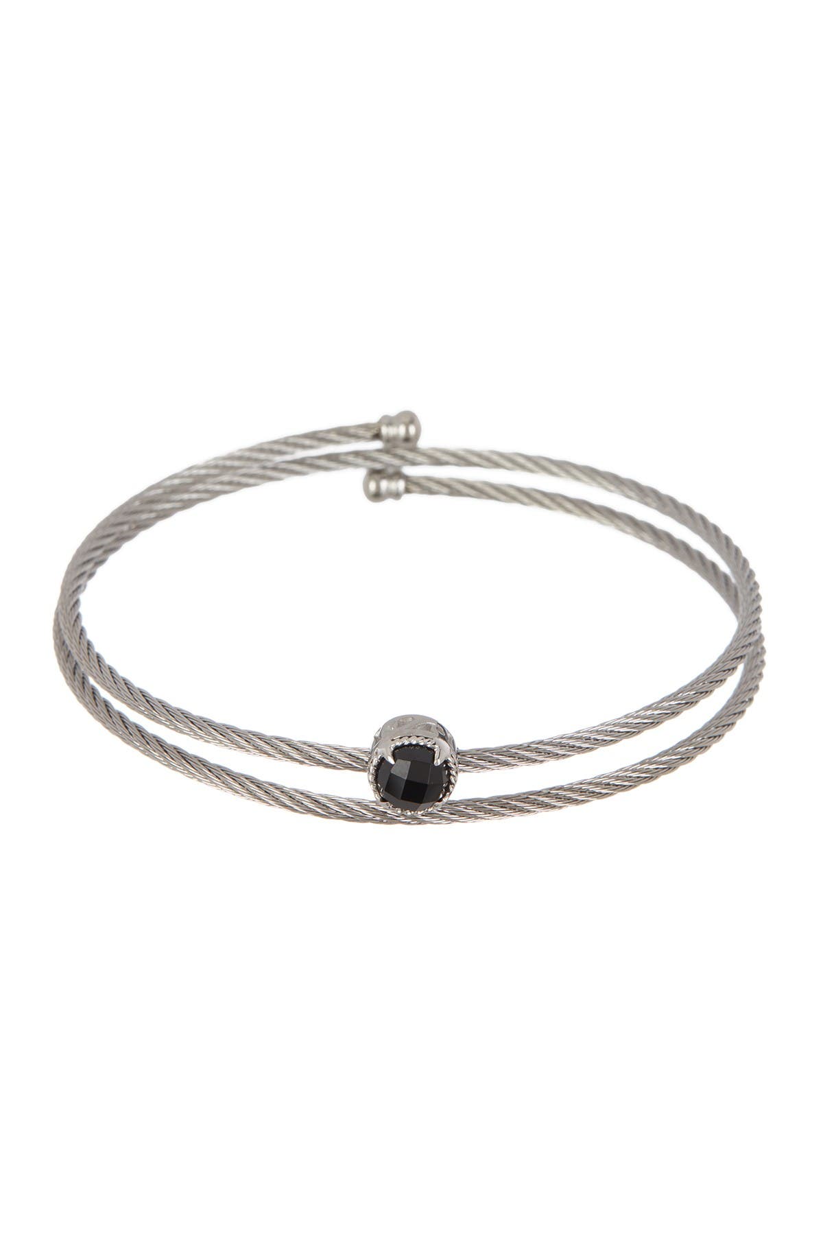 ALOR® 14K White Gold & Black Onyx Cable Coil Bracelet | Nordstromrack