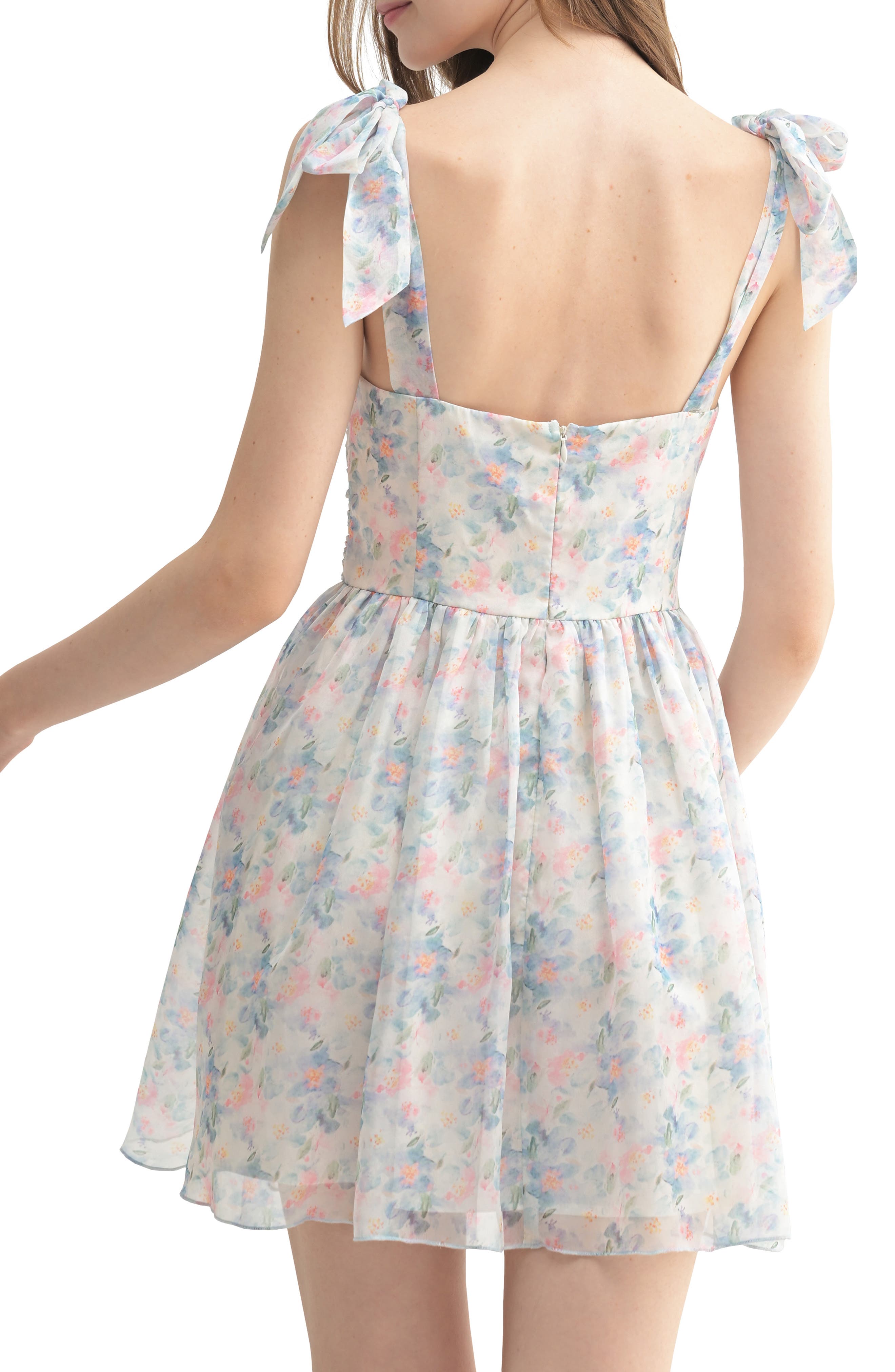 Lush Tie Strap Ruffled Organza Dress | Nordstromrack