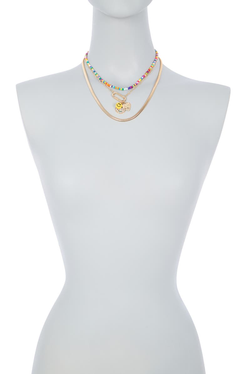 Panacea Smiley Face Charms Layered Necklace | Nordstromrack