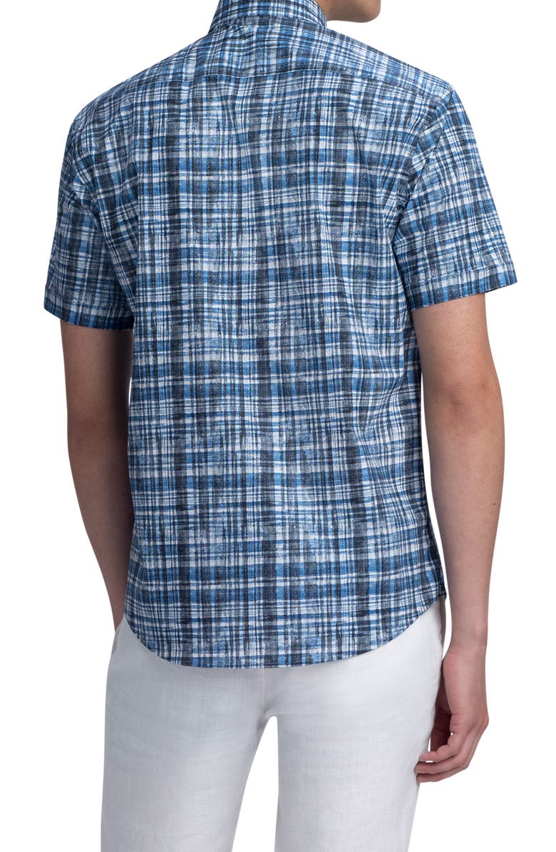 Bugatchi Classic Fit Plaid Short Sleeve Button-Up Shirt | Nordstrom
