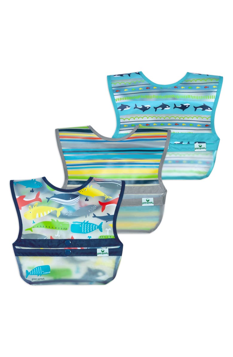 Green Sprouts 3-Pack Snap & Go Wipe-Off Bibs | Nordstromrack