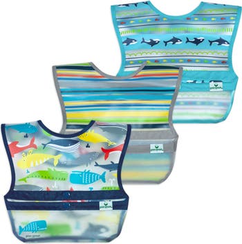 Green Sprouts 3-Pack Snap & Go Wipe-Off Bibs | Nordstromrack
