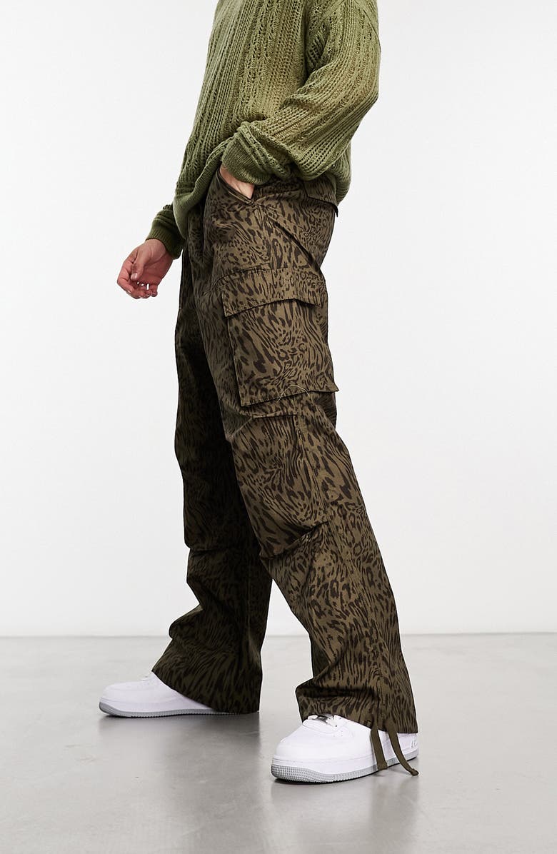 ASOS DESIGN Animal Print Parachute Pants | Nordstromrack