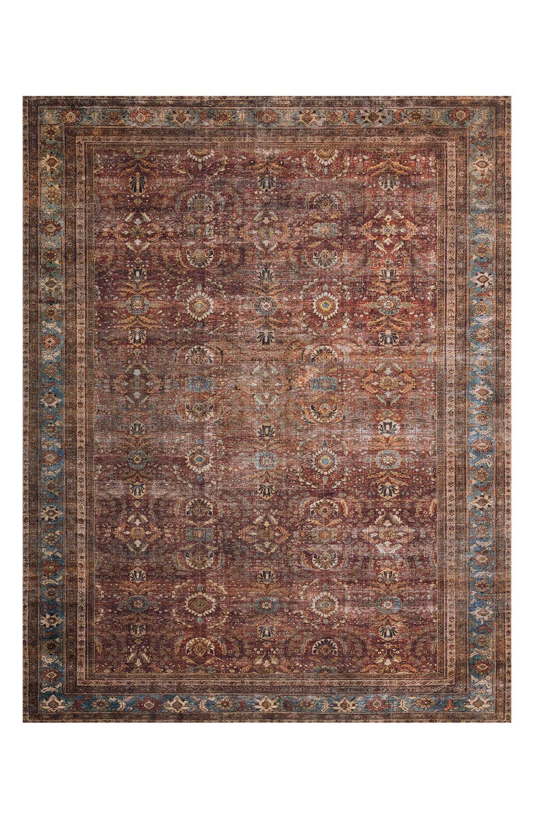 LOLOI Layla Accent Rug - Brick/Blue - 7'6" x 9'6" | Nordstromrack
