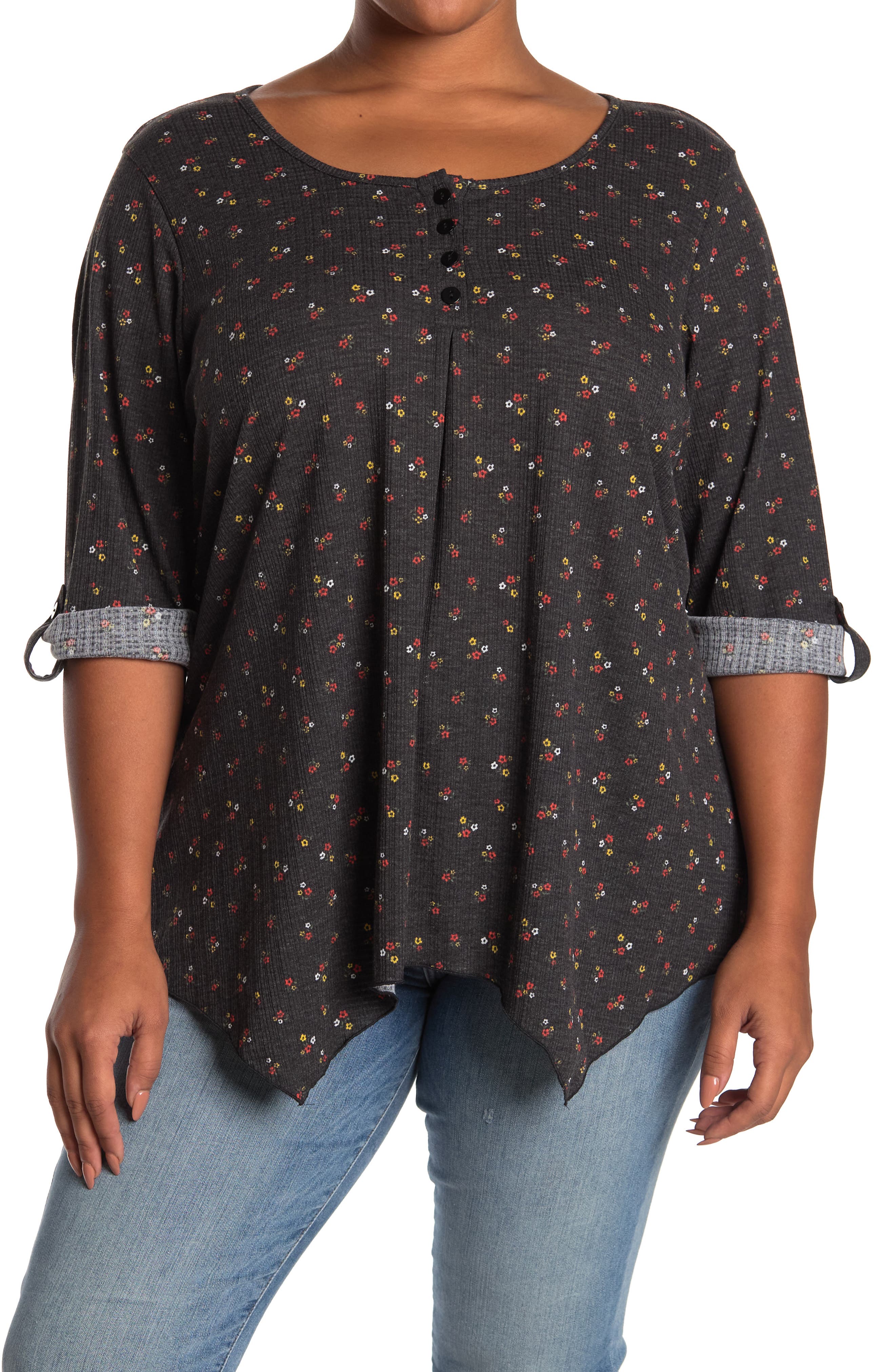 Forgotten Grace Sharkbite 4 Button Front Tunic | Nordstromrack