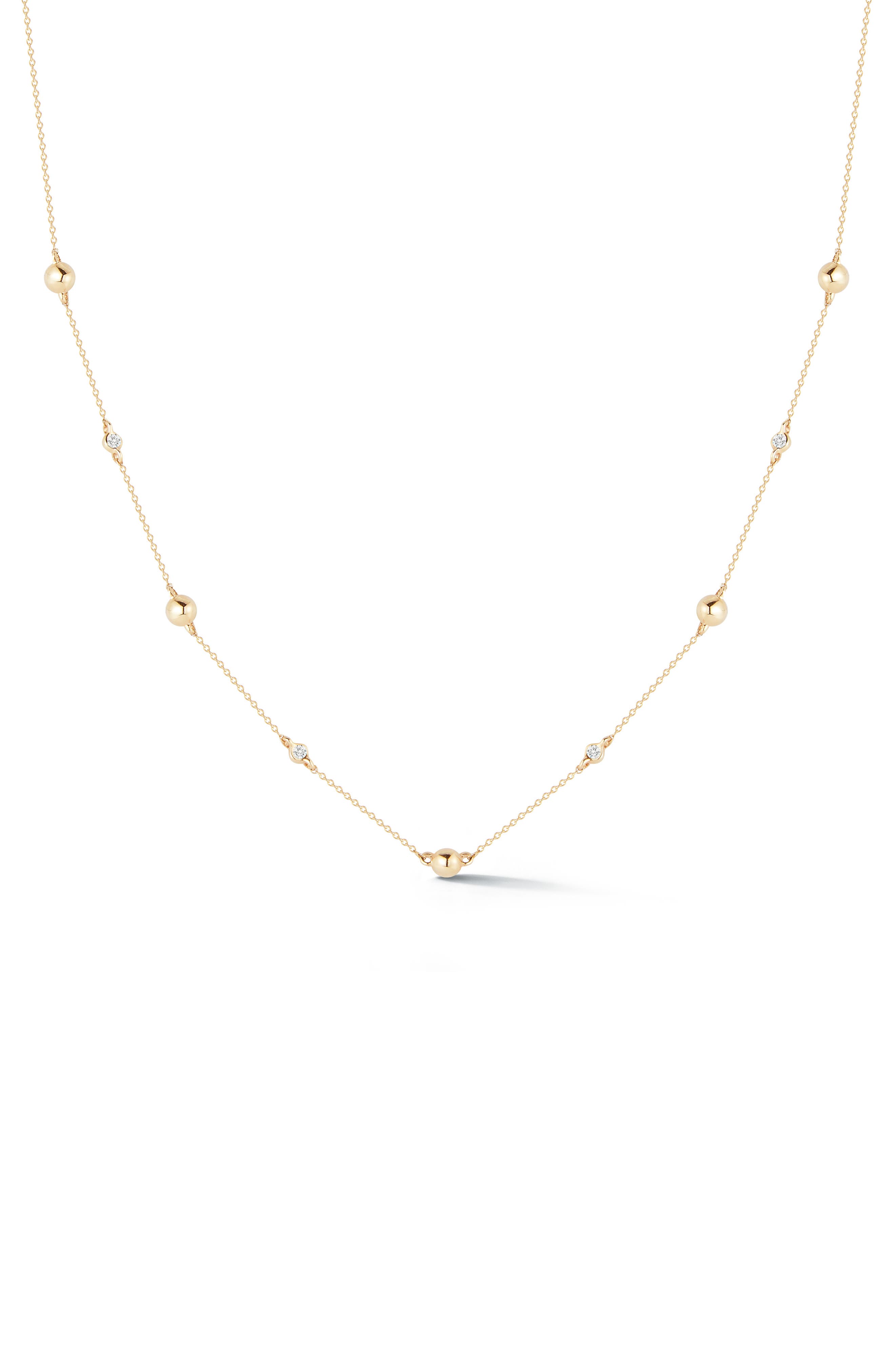 Dana Rebecca Designs Poppy Rae Diamond & Ball Station Necklace | Nordstrom