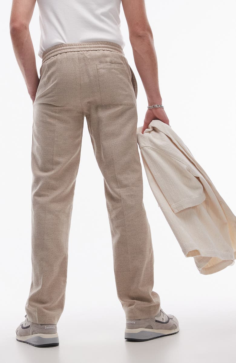 Topman Loose Fit Textured Cotton & Linen Pants | Nordstromrack