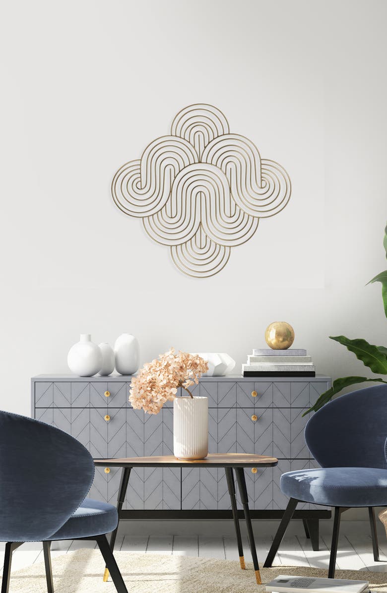 STRATTON HOME DECOR Gold Waves Metal Wall Art | Nordstromrack