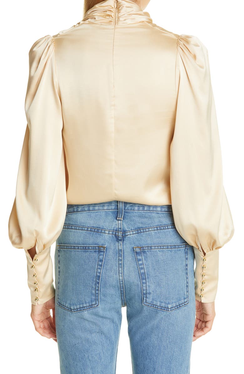 Zimmermann Bishop Sleeve Stretch Silk Blouse | Nordstrom