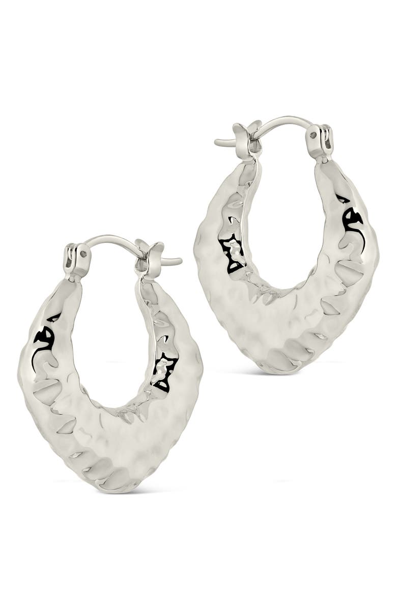 Sterling Forever Darla Hammered Hoop Earrings | Nordstromrack