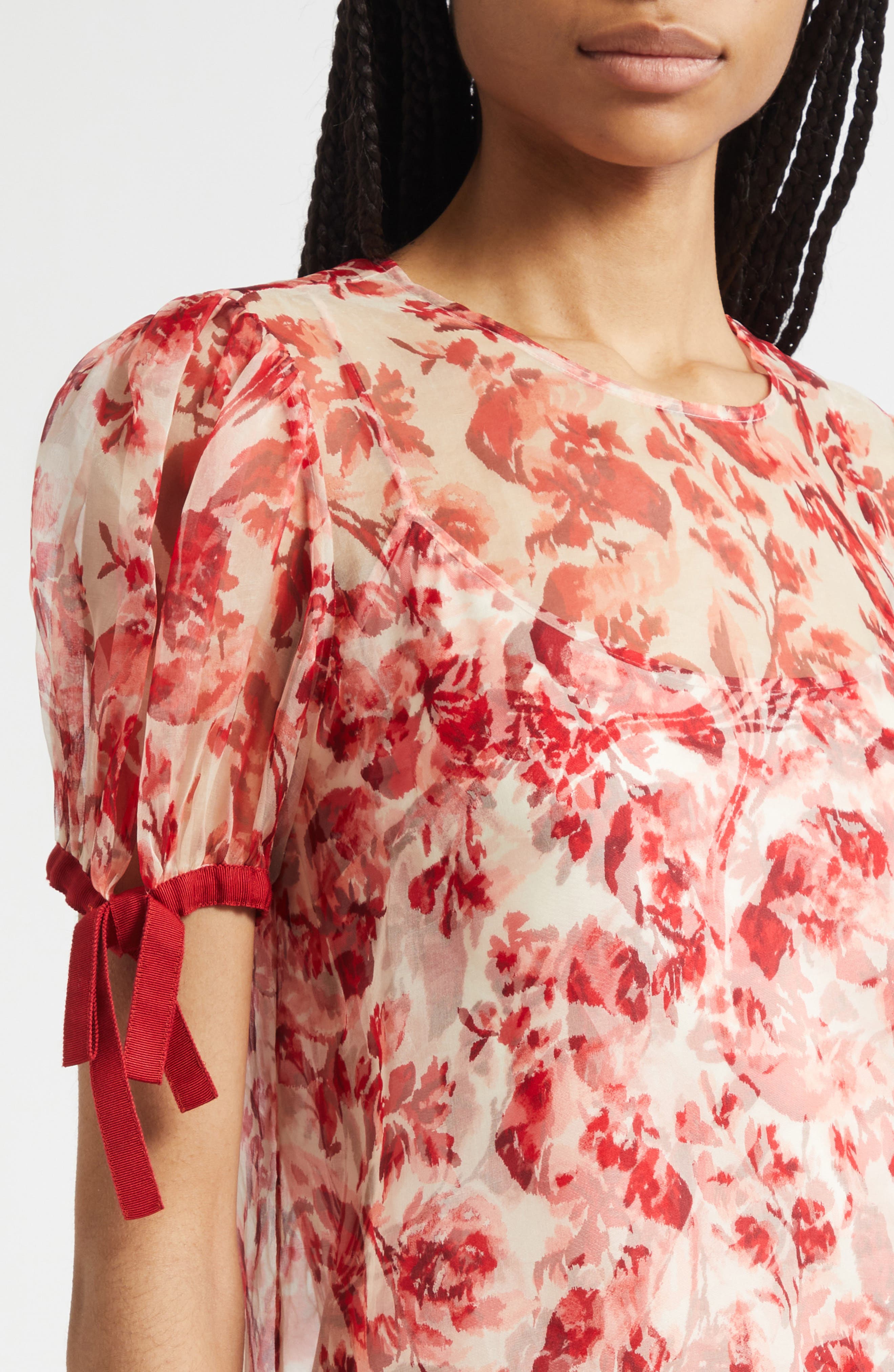 Cinq à Sept Junette Floral Ribbons Silk Minidress | Nordstromrack