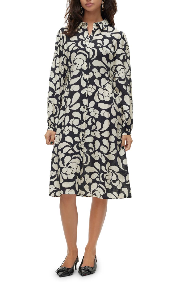 VERO MODA Gaja Floral Long Sleeve Shirtdress | Nordstromrack