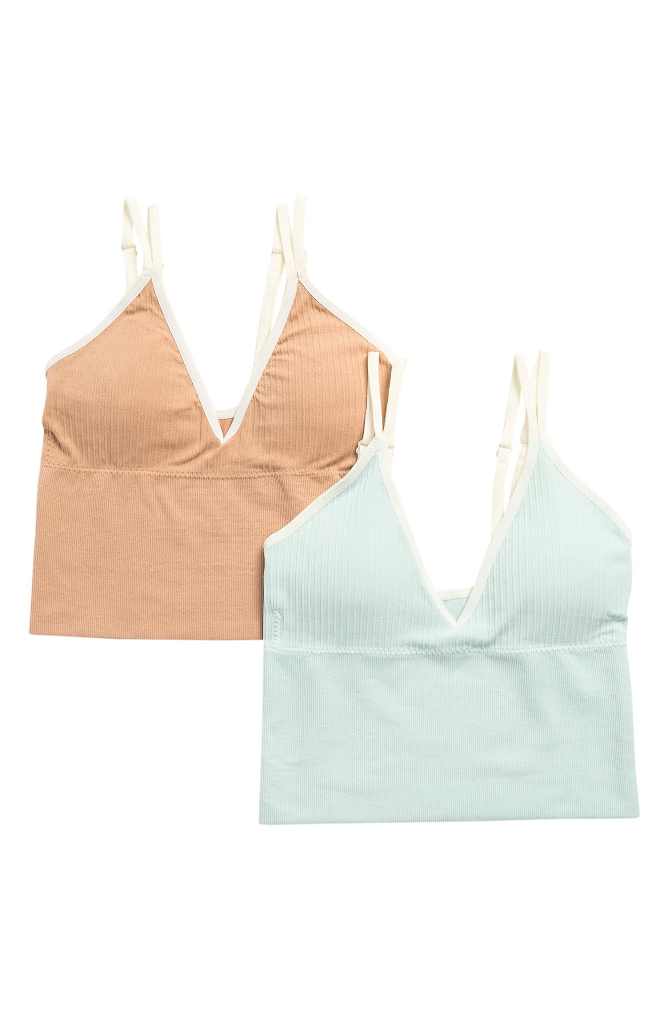 C & C California Madelia Seamless Rib Longline Bralettes - Pack of 2 ...