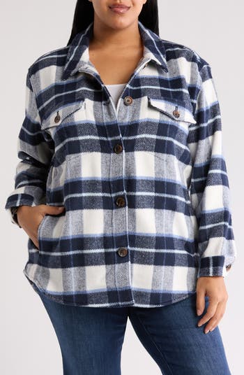 Caslon® Brushed Plaid Shacket | Nordstrom