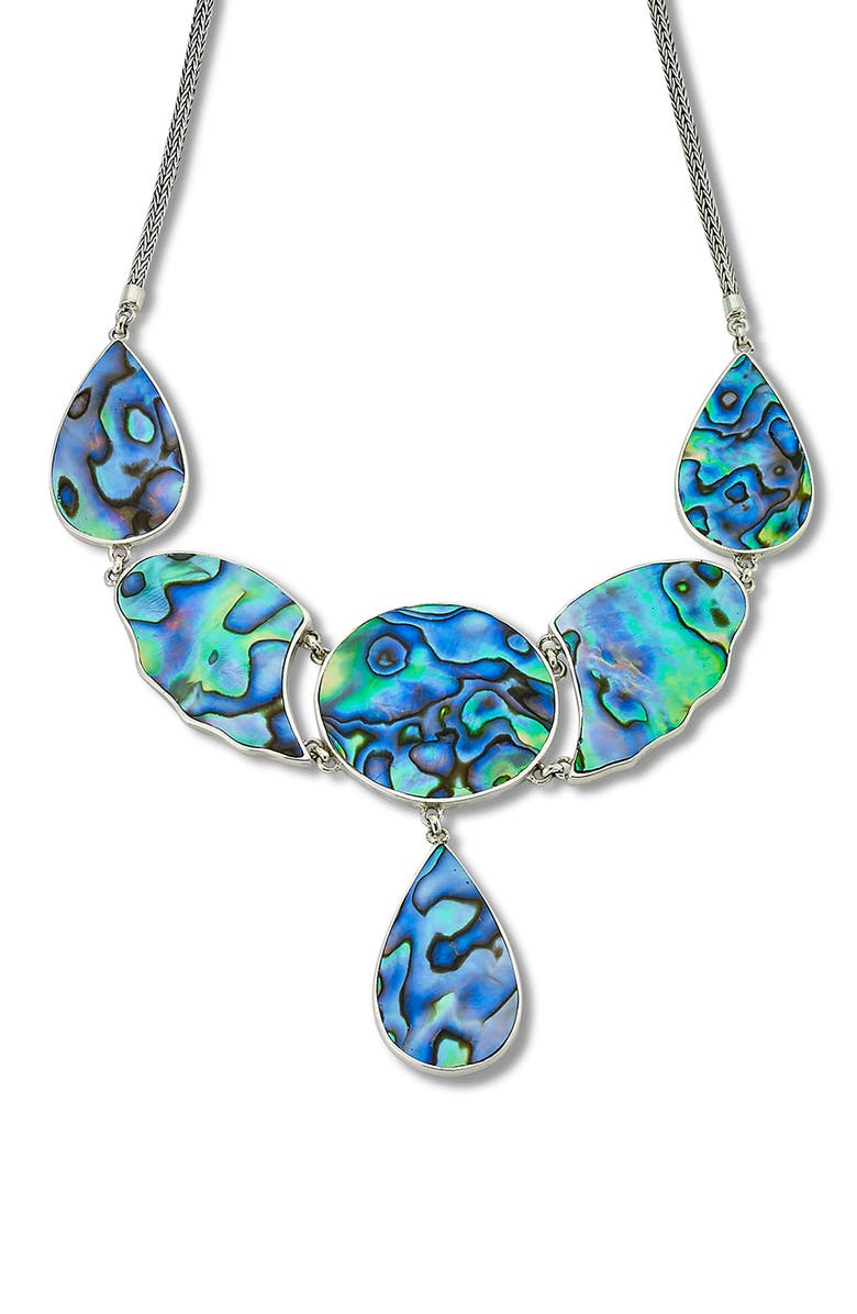 SAMUEL B. Sterling Silver Abalone Bib Necklace | Nordstromrack