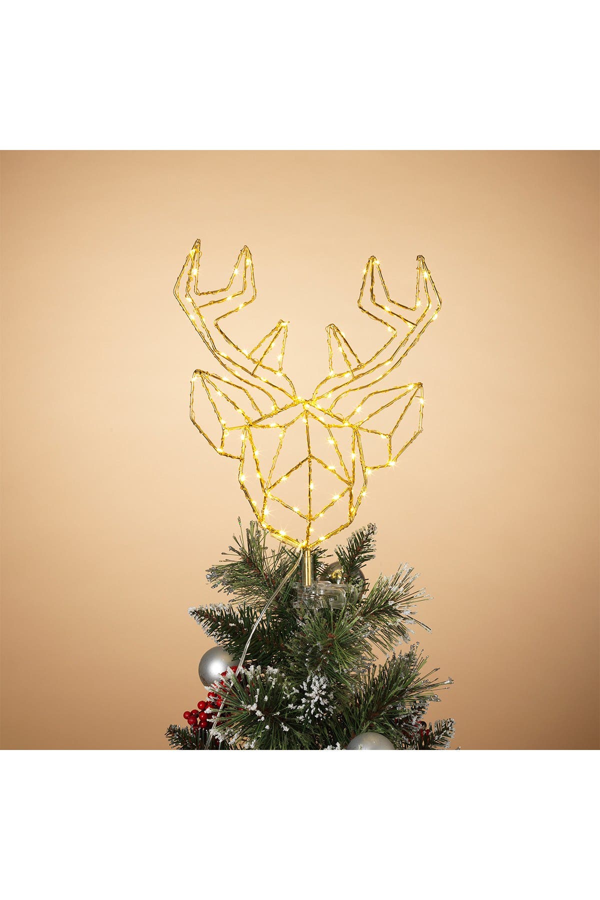 GERSON COMPANY 14.5 Inch LED Wrapped Electric Deer Head Tree Topper ...