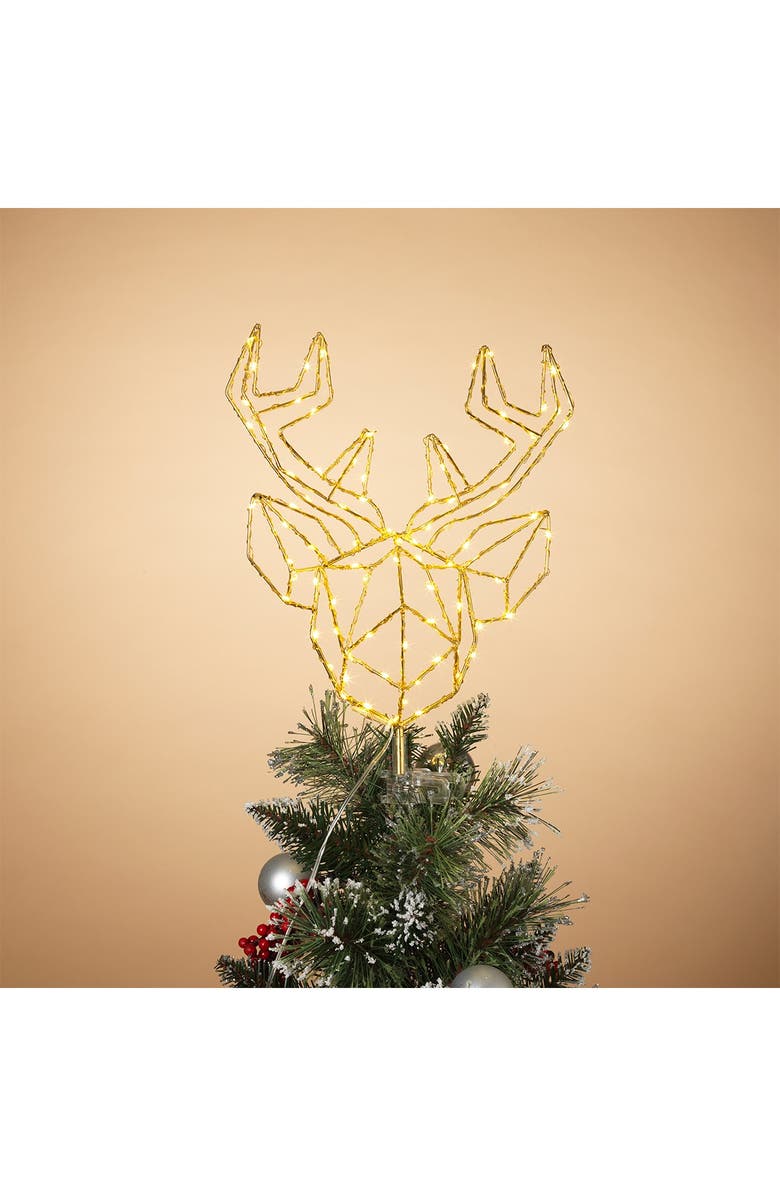 GERSON COMPANY 14.5 Inch LED Wrapped Electric Deer Head Tree Topper ...