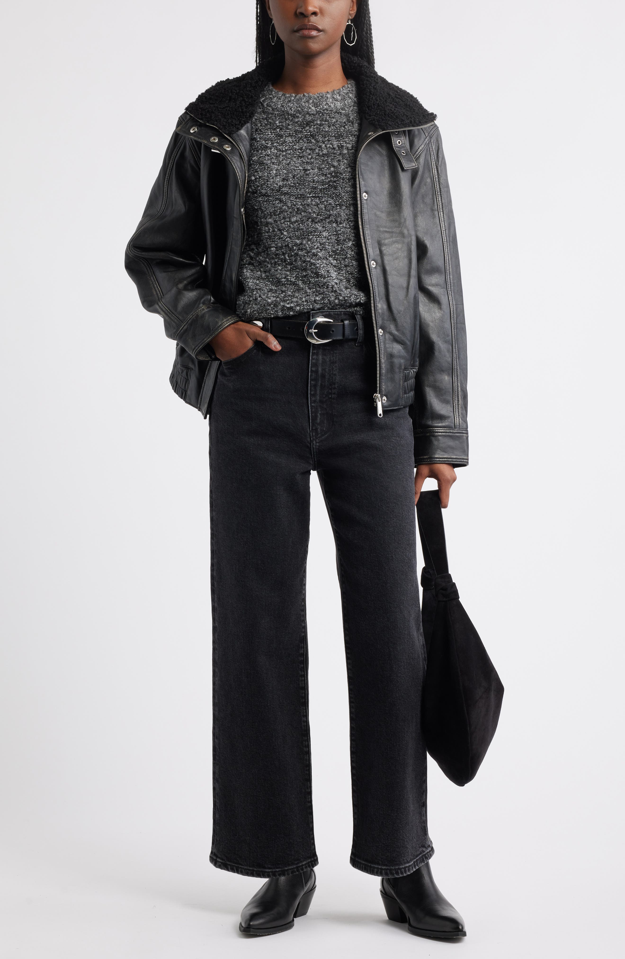 Treasure & Bond Elbow Sleeve Marled Sweater | Nordstromrack