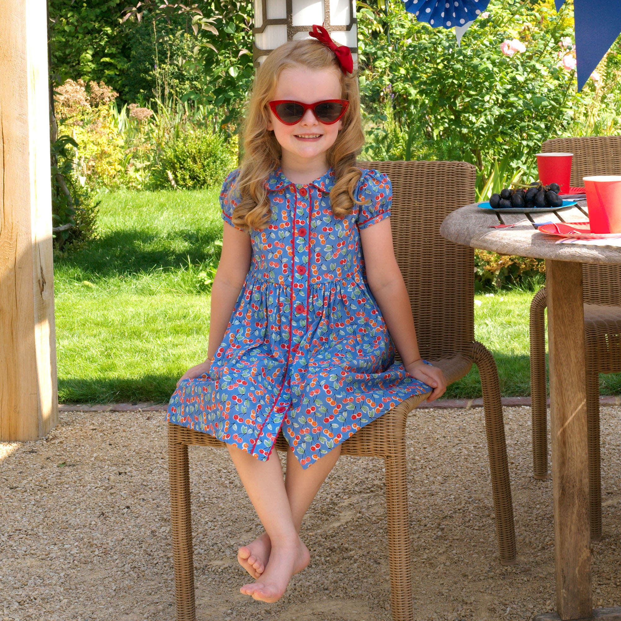 Rachel Riley Cherry Button-Front Dress | Nordstrom