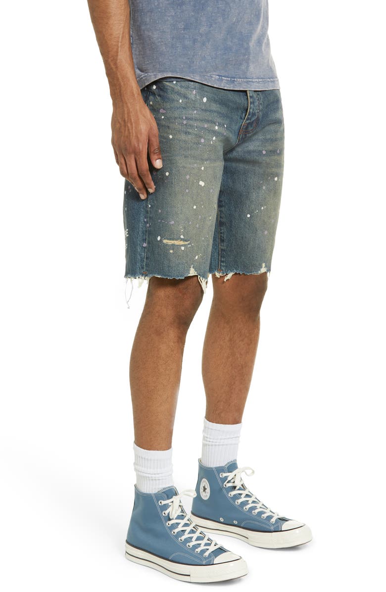 PURPLE BRAND PURPLE Bleach Splatter Denim Shorts | Nordstromrack