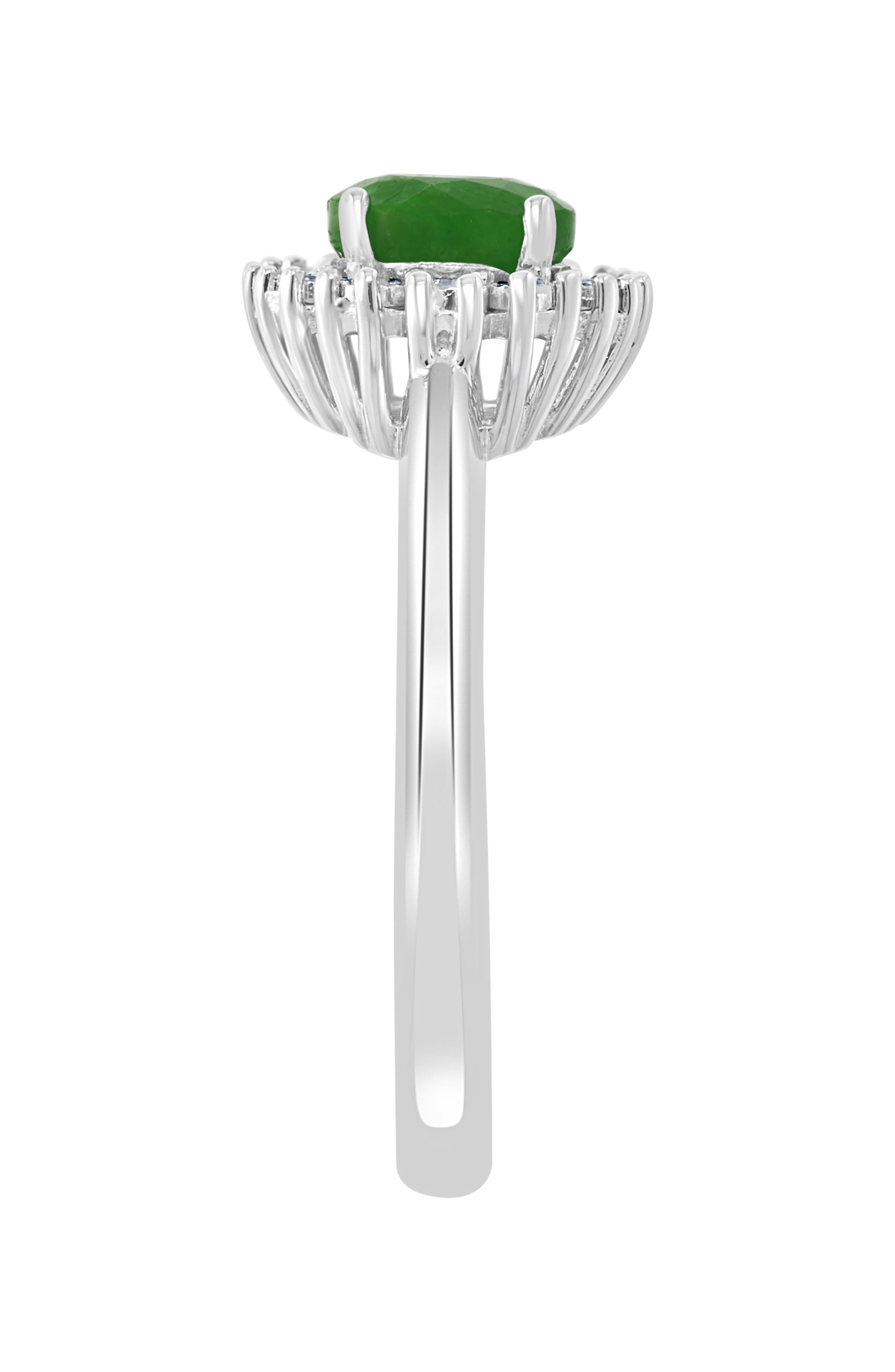 EFFY Sterling Silver Emerald & Diamond Ring | Nordstromrack