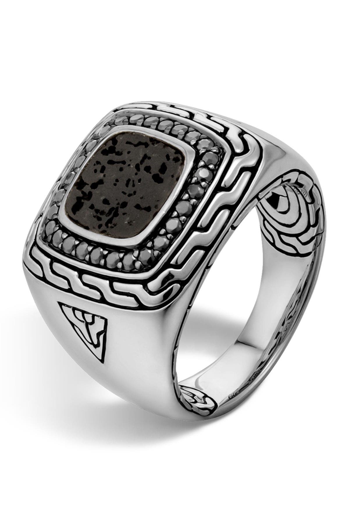 John Hardy Men's Classic Chain Sterling Silver Pave Black Sapphire Lava ...