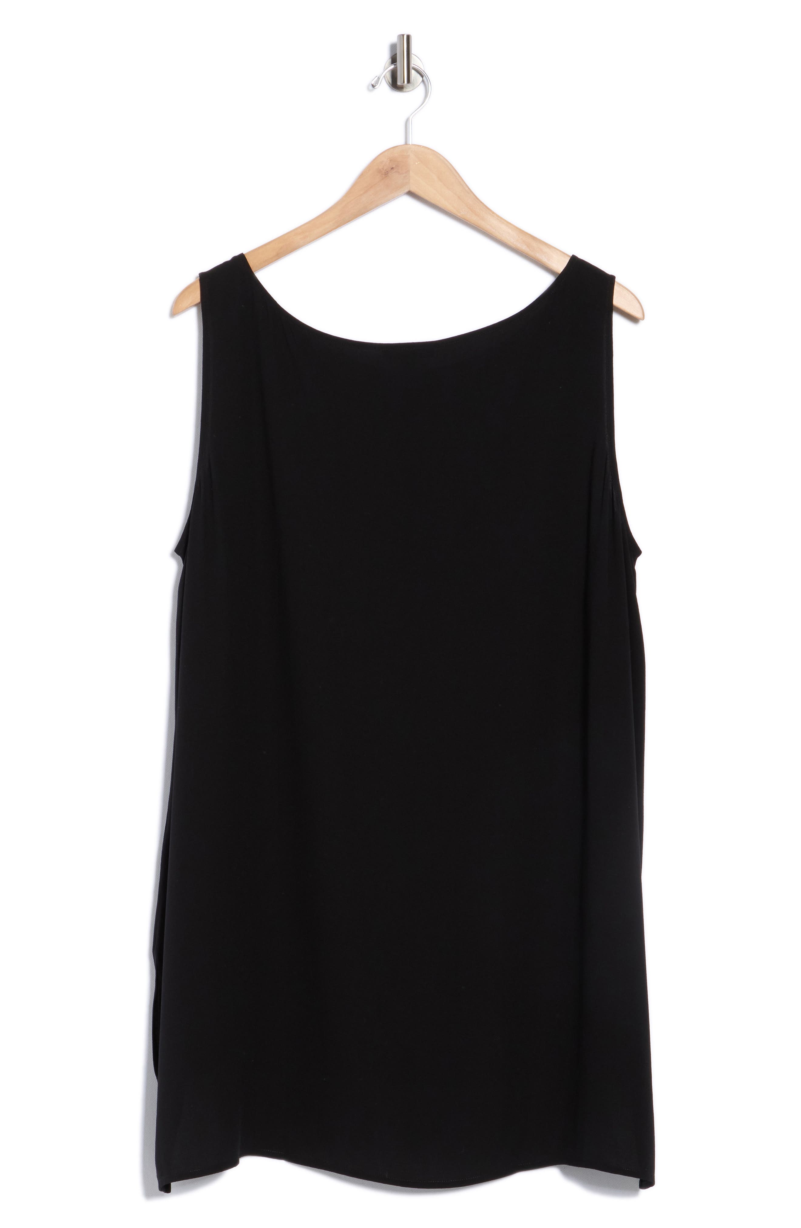 Eileen Fisher Bateau Neck Longline Silk Shell | Nordstromrack
