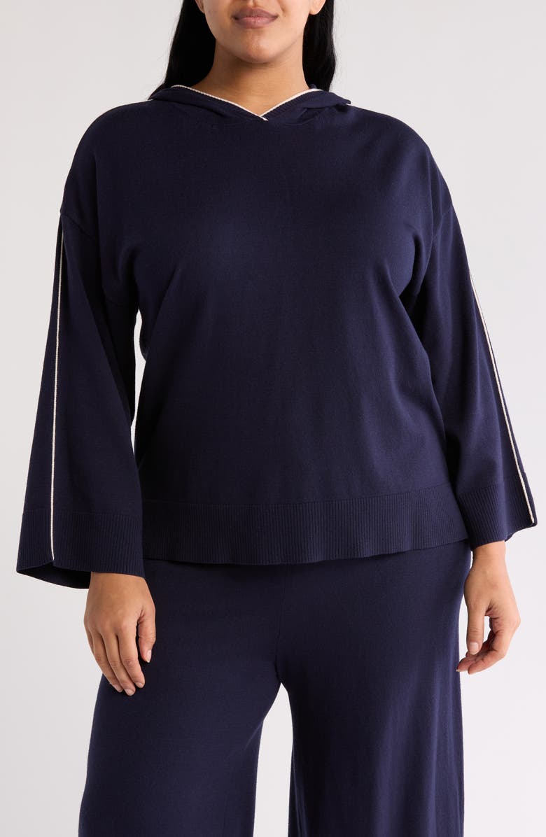 MAX STUDIO Fine Gauge Hooded Sweater | Nordstromrack