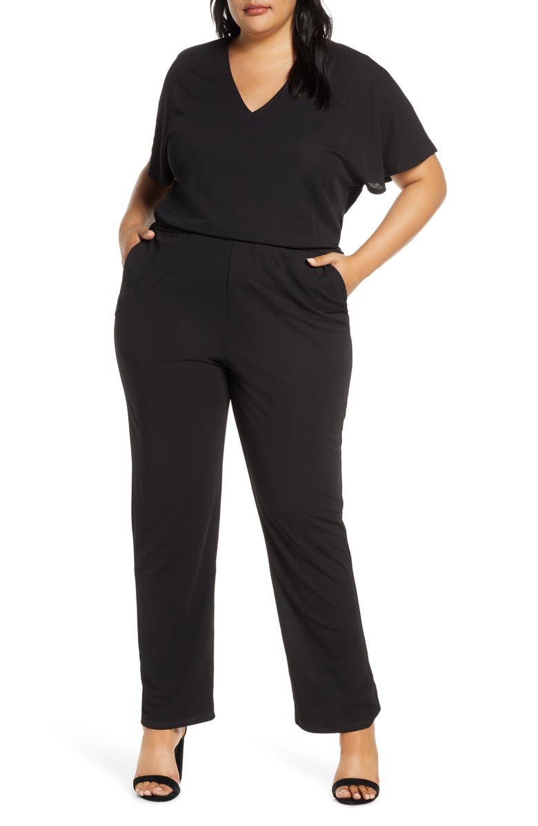 Leota Michaela Short Sleeve Crepe Jumpsuit | Nordstromrack