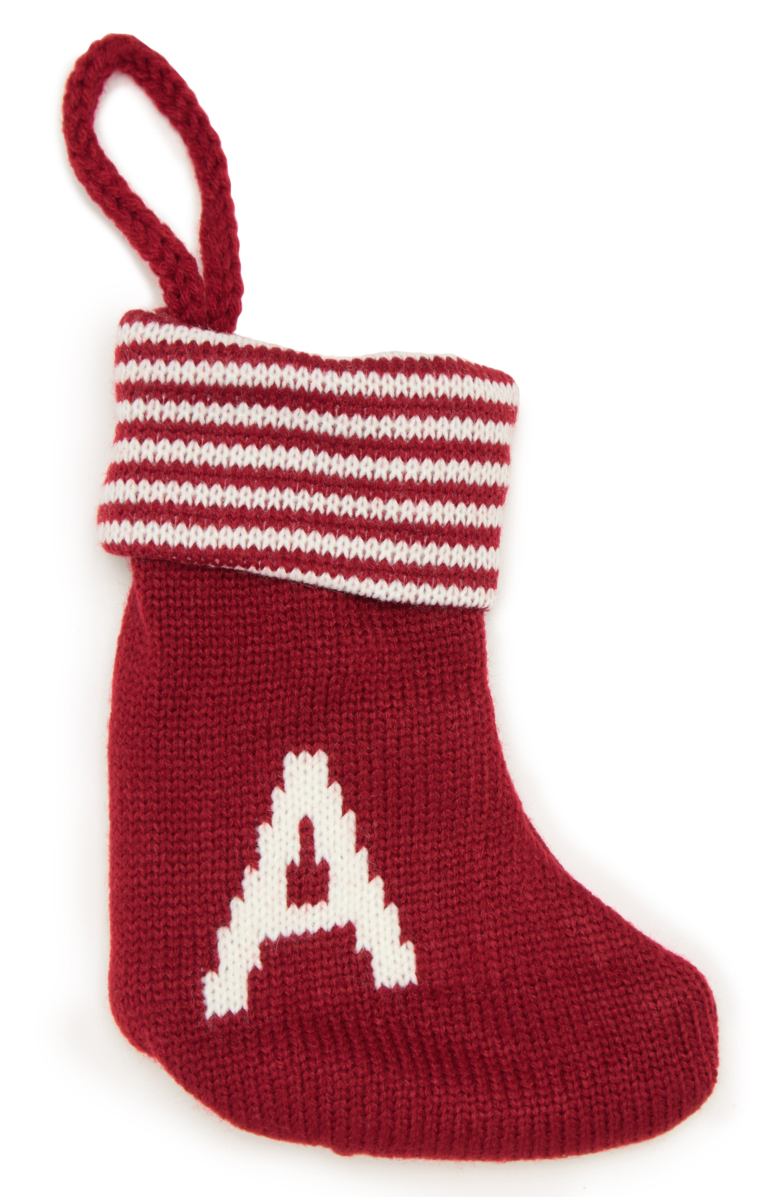 NORDSTROM RACK Holiday Monogram Rib Mini Christmas Stocking | Nordstromrack