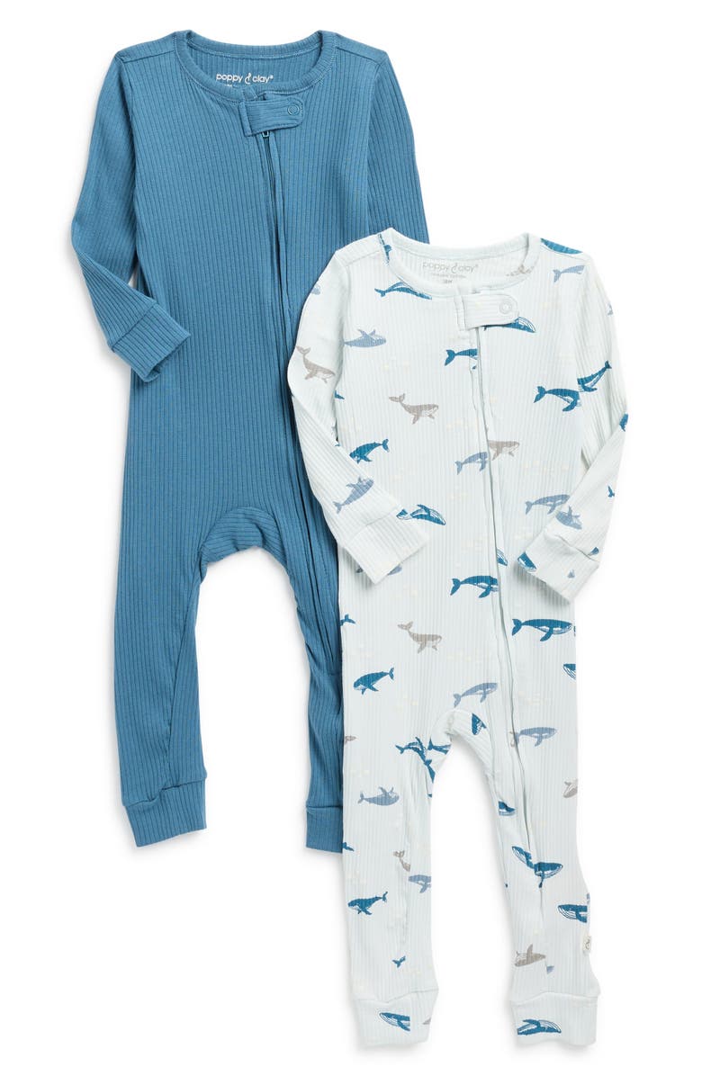 Poppy & Clay Harmony Assorted 2-Pack Stretch Organic Cotton Zip Sleeper ...