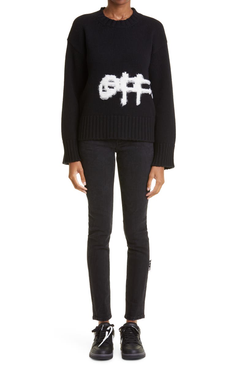 Off-White Women's Intarsia Spray Paint Logo Wool Blend Sweater | Nordstrom